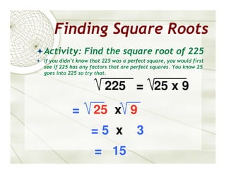 Perfect squaresandsquareroots (1) | PDF