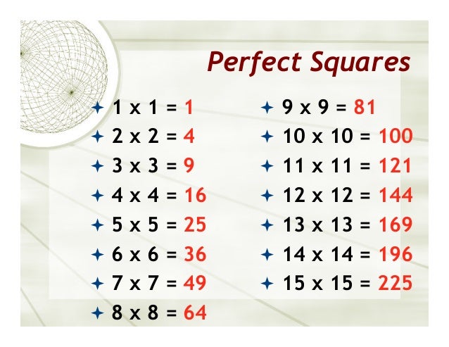 Perfect squaresandsquareroots (1)