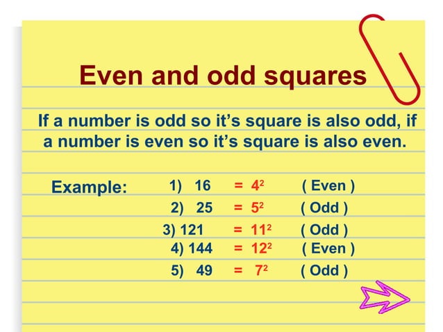Squares & square roots - class 8th | PPT | Science
