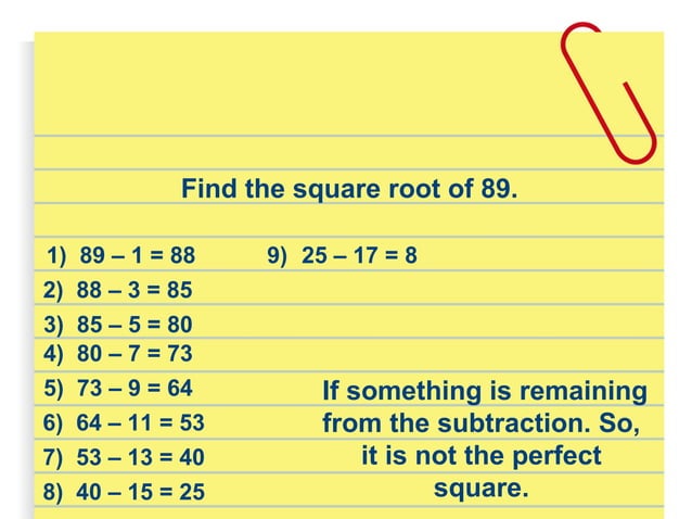 Squares & square roots - class 8th | PPT | Science