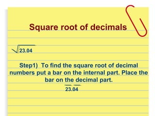Squares & square roots - class 8th | PPT