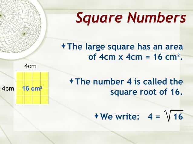 Perfect squares & square roots lesson 12 | PPT