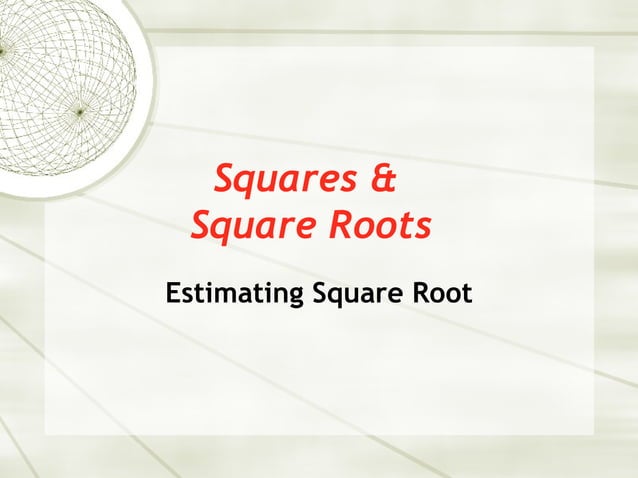 Perfect squares & square roots lesson 12 | PPT