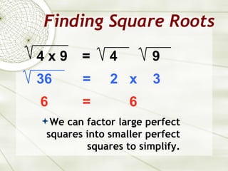 Perfect squares & square roots lesson 12 | PPT