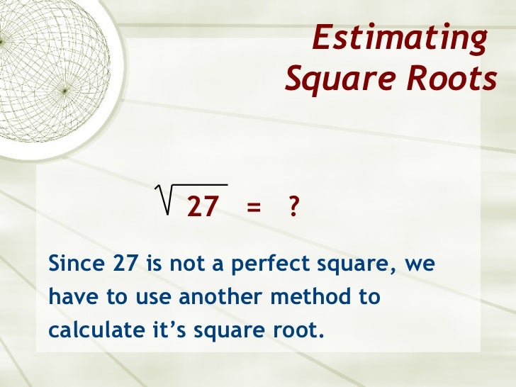 Perfect squares & square roots lesson 12