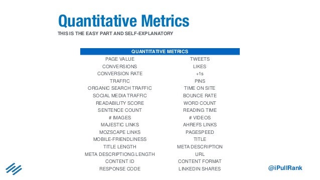 @iPullRank Quantitative Metrics THIS IS