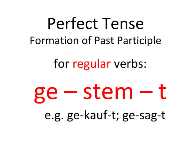 Perfect Tense | PPT