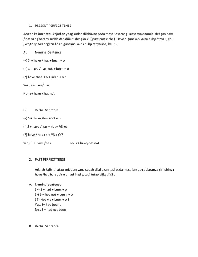 Perfect tense | DOCX