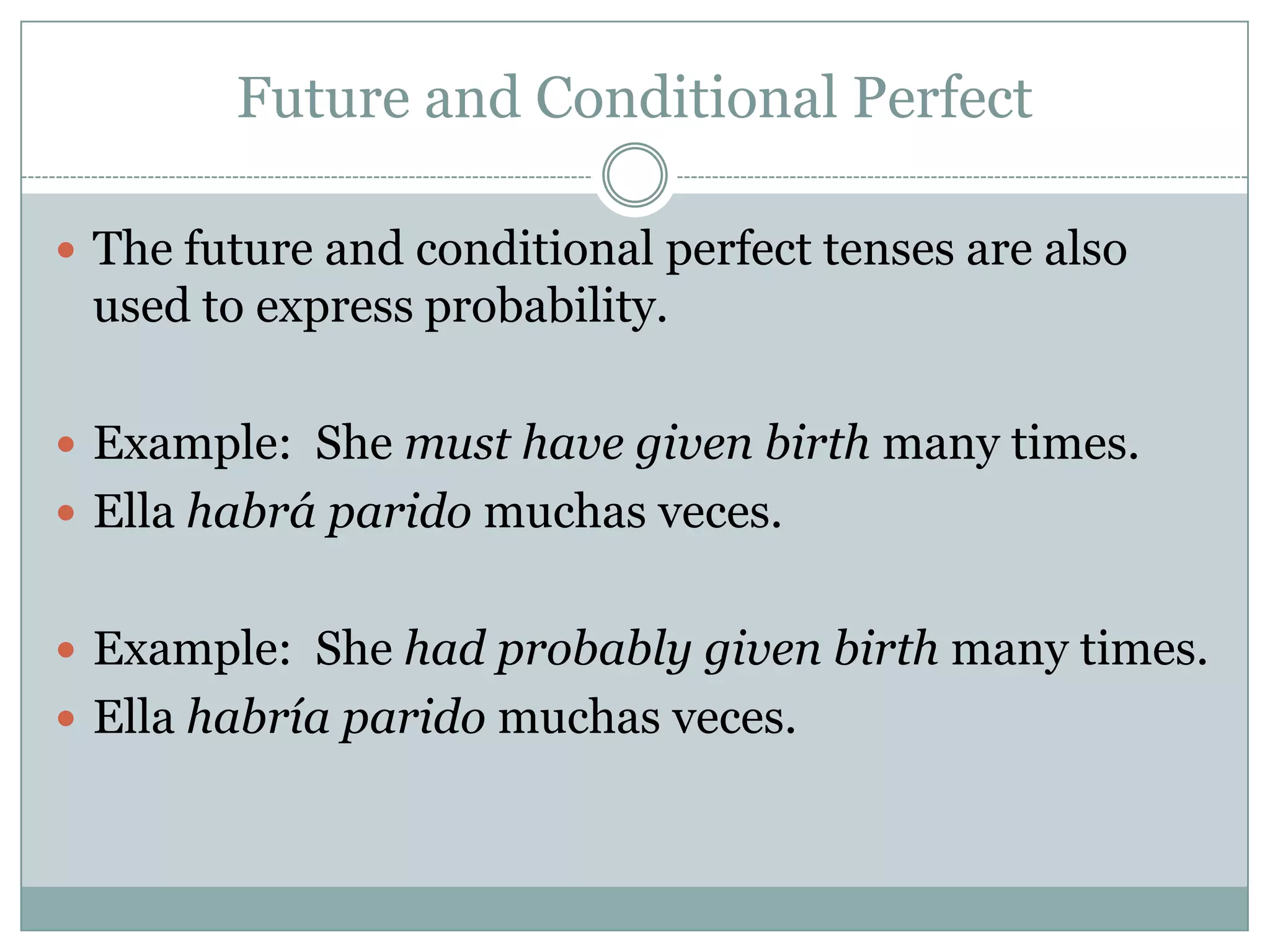 Perfect Tenses - Spanish II | PPTX