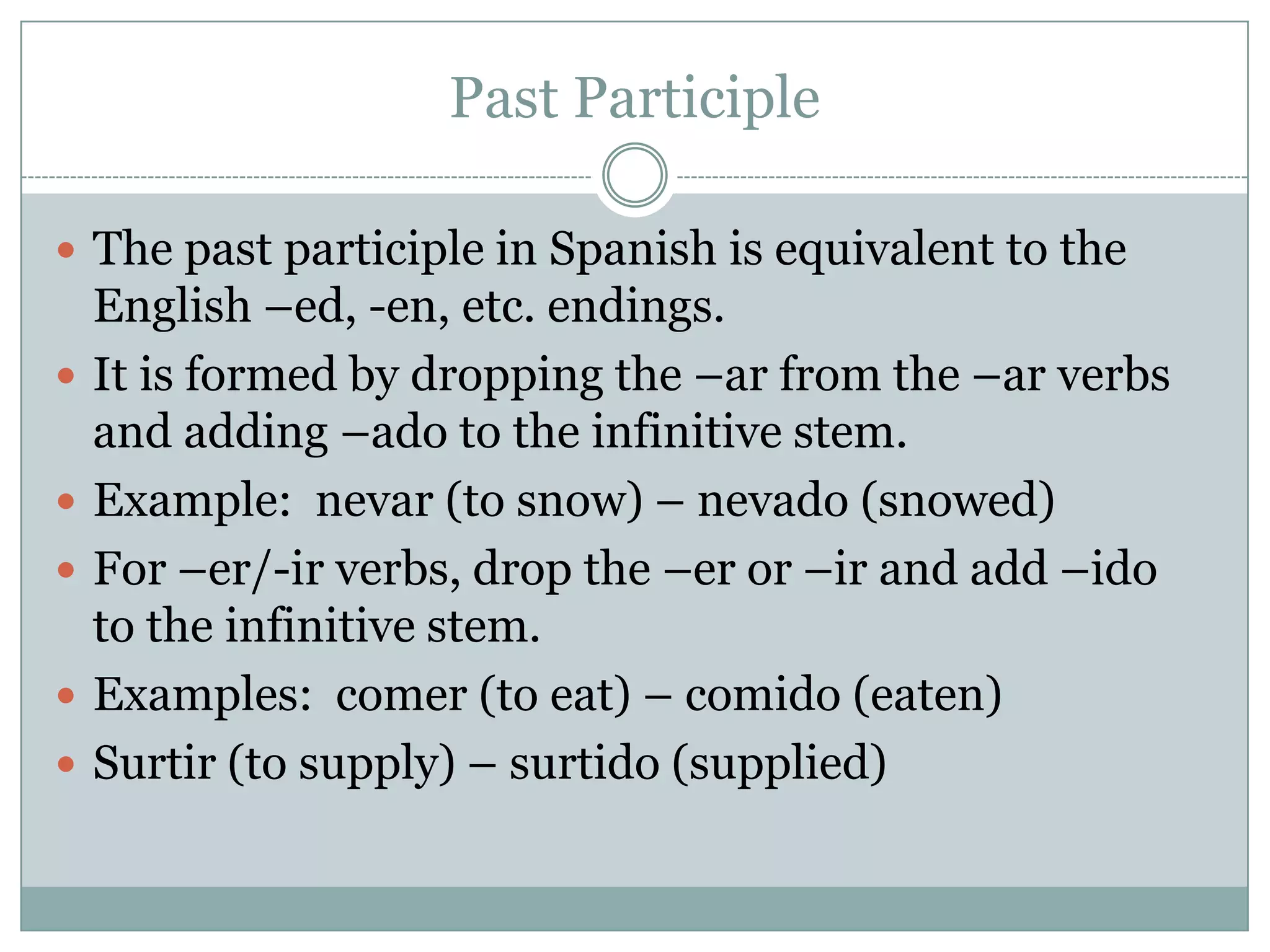 Perfect Tenses - Spanish II | PPTX