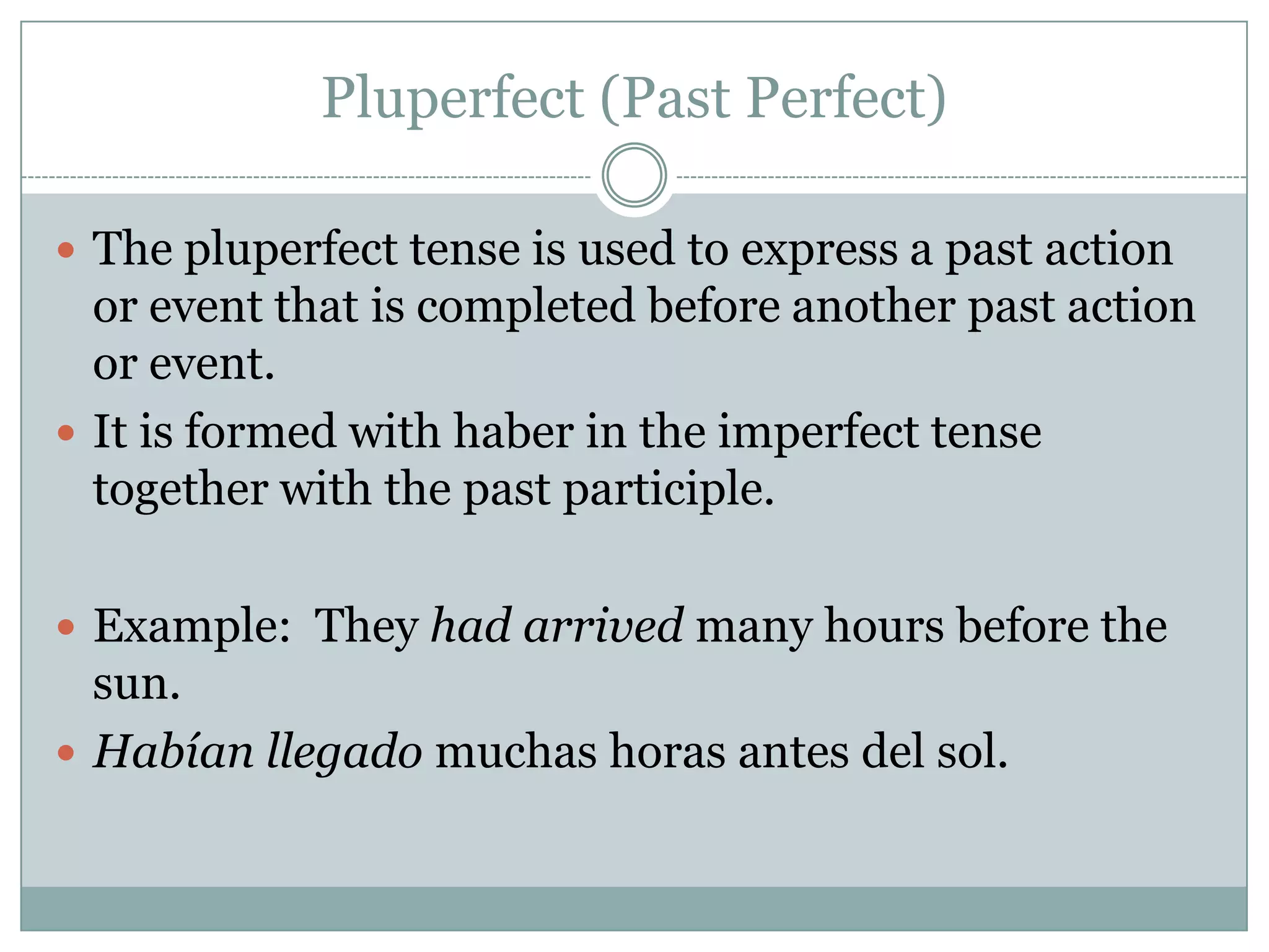 Perfect Tenses - Spanish II | PPTX
