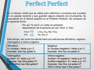 Perfect tenses Tiempos Perfectos | PPTX