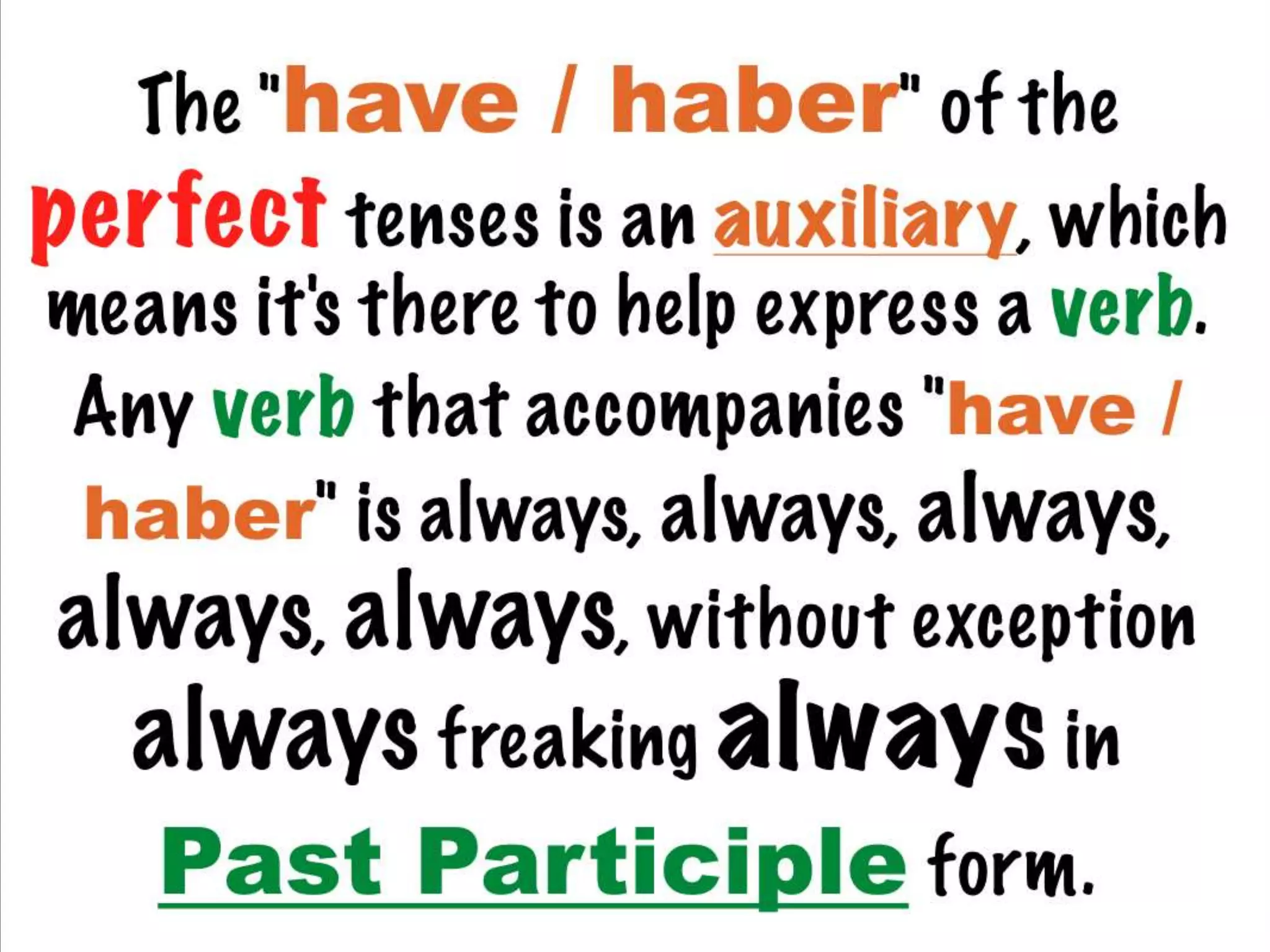 Perfect tenses in English (and how they compare to Spanish) | PPTX