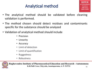 CLEANING METHOD DEVELOPMENT | PPTX