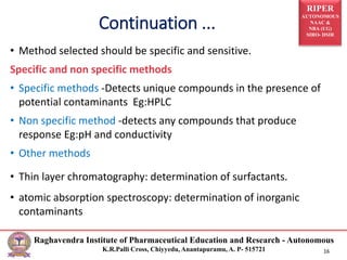 CLEANING METHOD DEVELOPMENT | PPTX