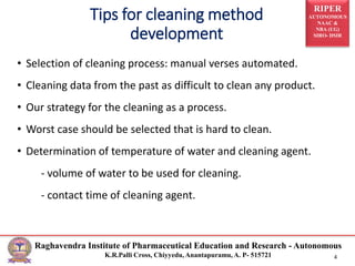 CLEANING METHOD DEVELOPMENT | PPTX