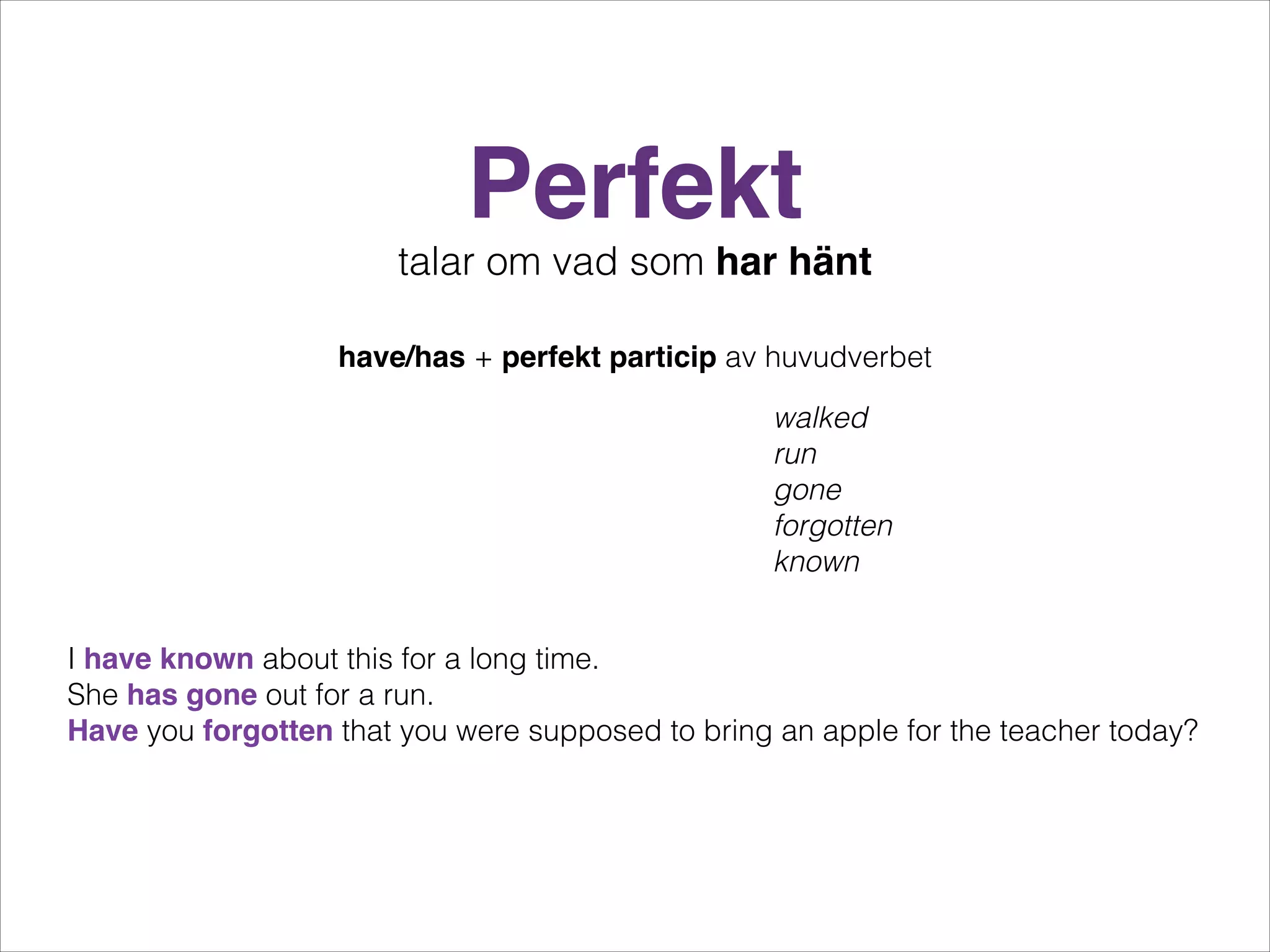 Perfekt och pluskvamperfekt | PDF