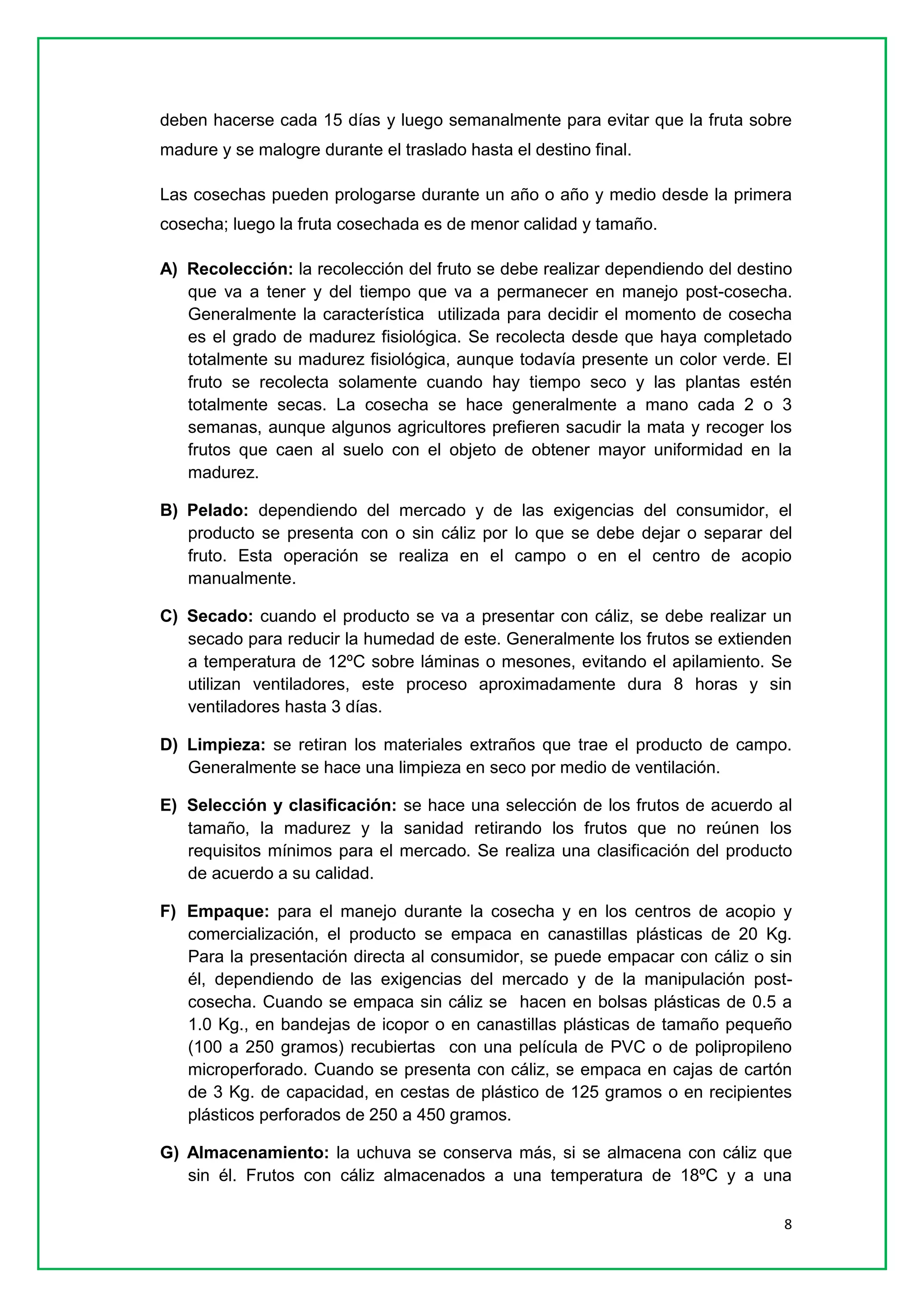 Perfil comercial aguaymanto | PDF