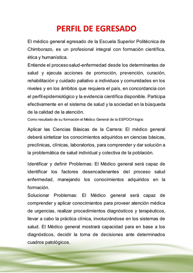 Perfil de egresado | PDF