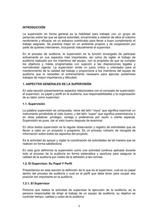 Perfil Del Supervisor De Auditoria | DOC