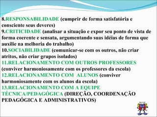 PERFIL DO PROFESSOR DA STE | PPT