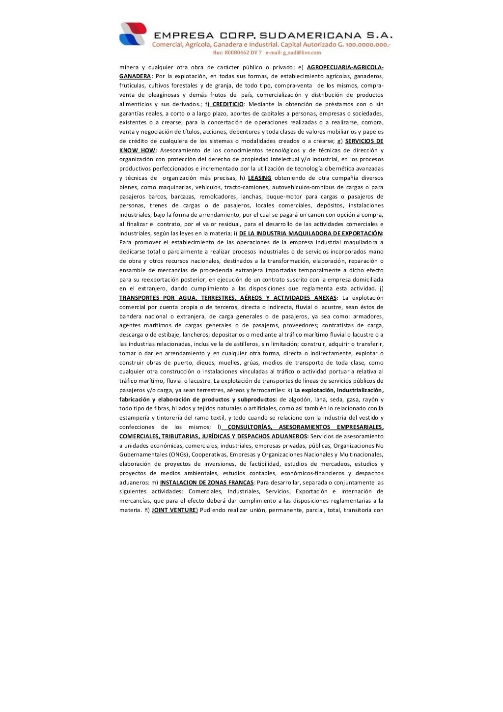 Perfil De Sociedad Anónima En Venta En Paraguay