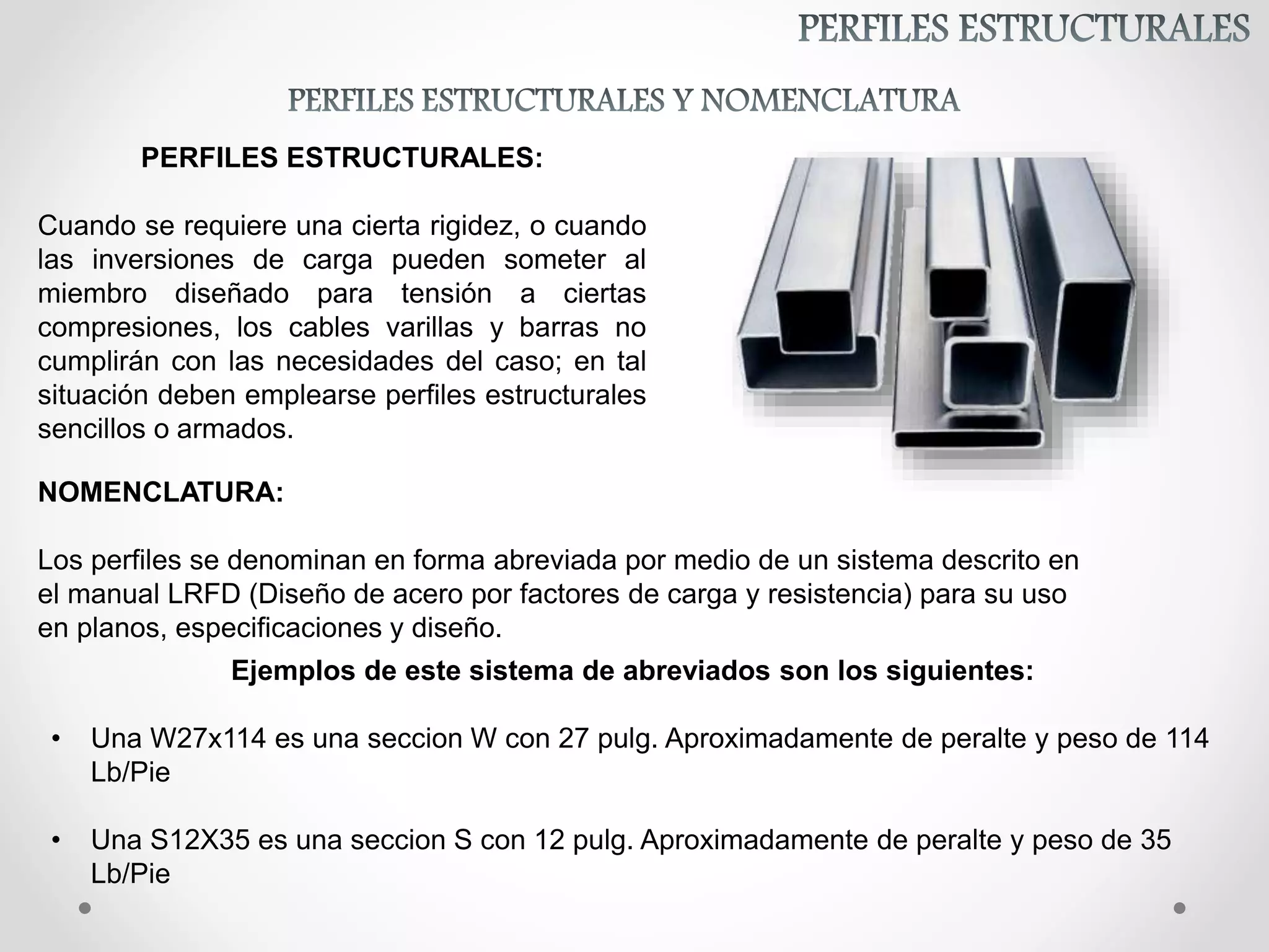 PERFILES ESTRUCTURALES | PPTX