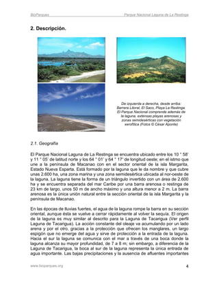 Parque Nacional Laguna de la Restinga (2003) | PDF