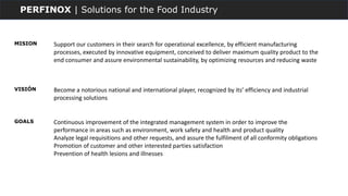 PERFINOX - Solutions for the Food Industry | PDF