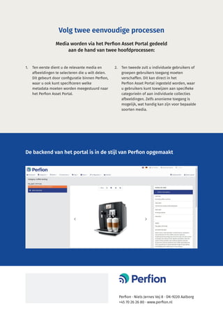 Perfion Asset Portal - Eenvoudig media delen met partners of derden | PDF