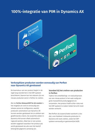 Productinformatiebeheer in Microsoft Dynamics AX met Perfion PIM | PDF