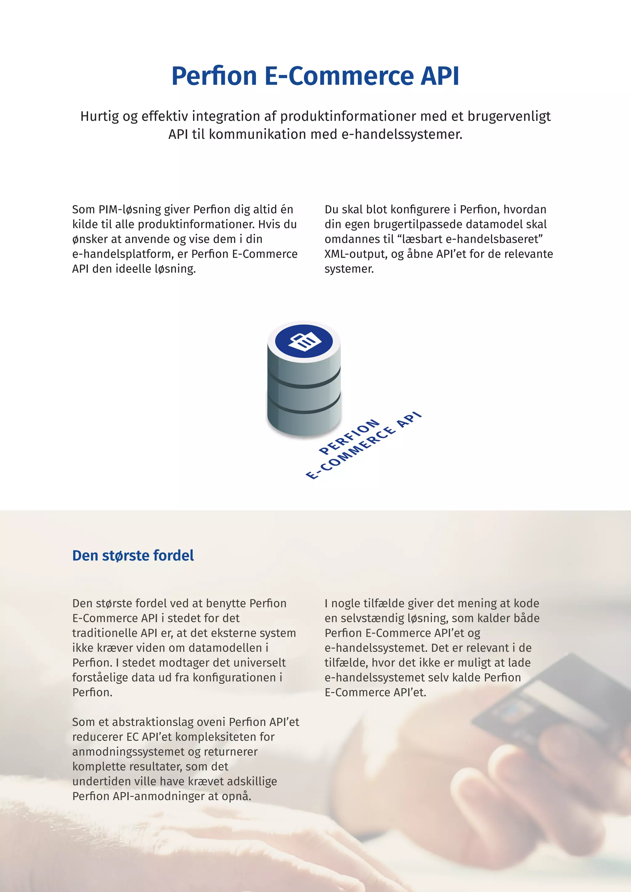 Perfion E-Commerce API er skræddersyet til kommunikation med e ...