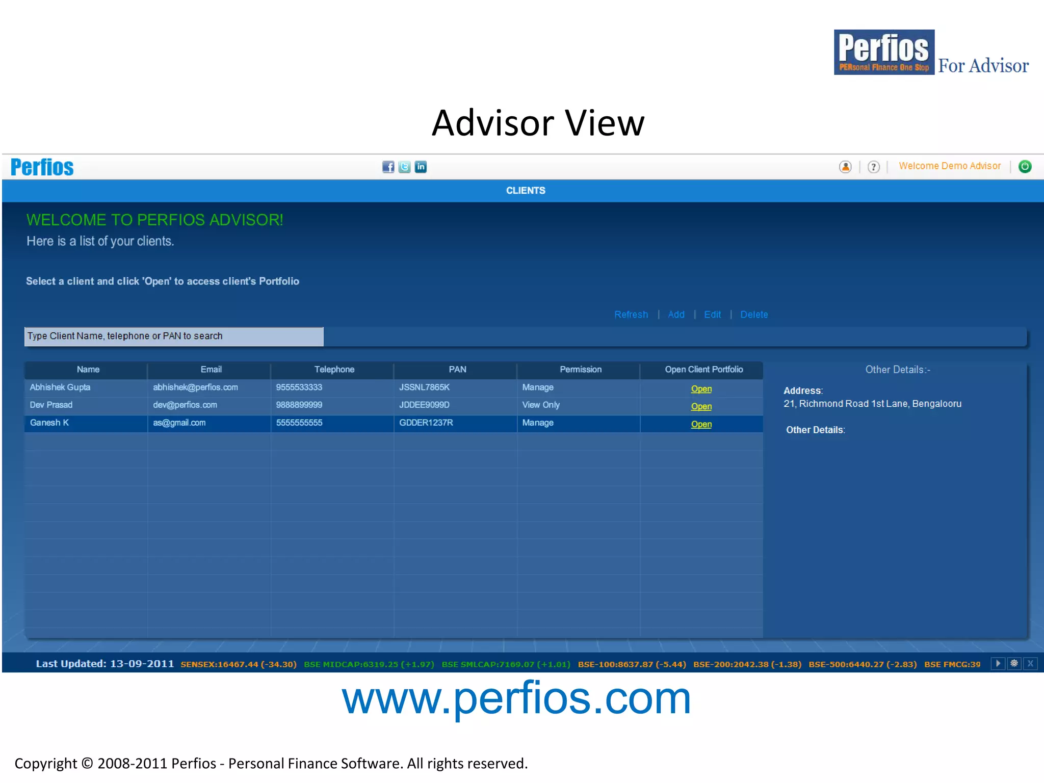 Perfios advisor | PPTX