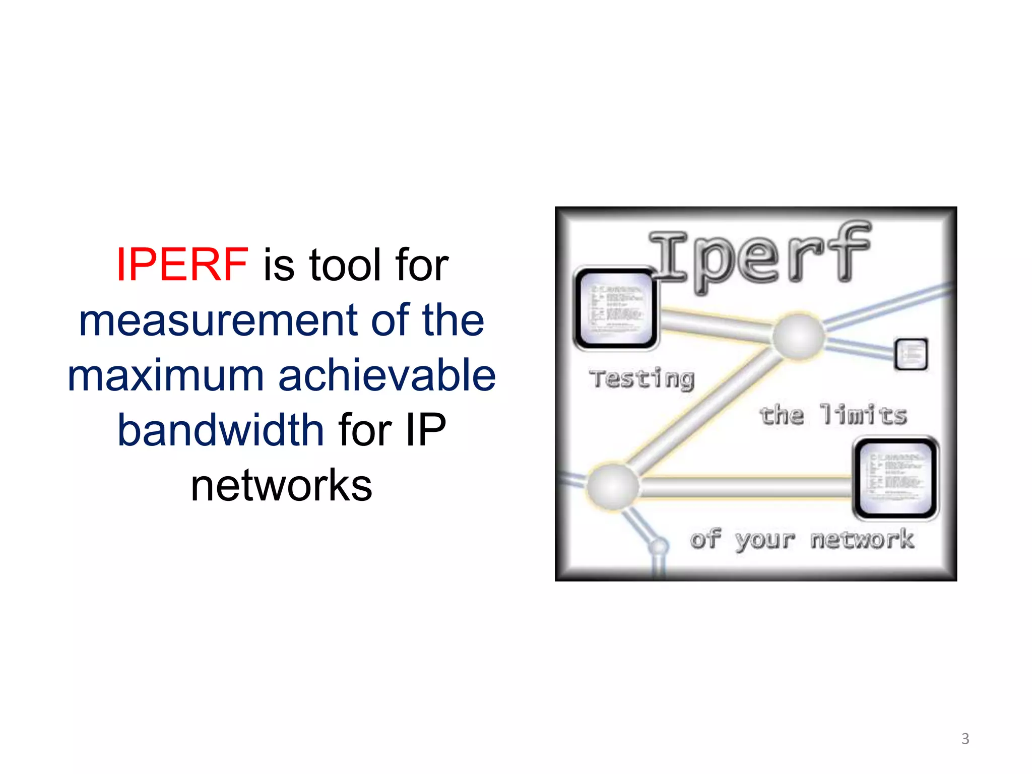 network performance measurement using Iperf | PPTX