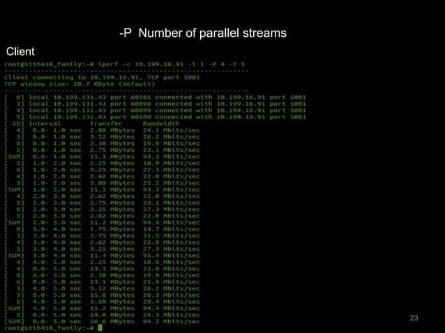 network performance measurement using Iperf | PPTX | Computer Networking | Computing