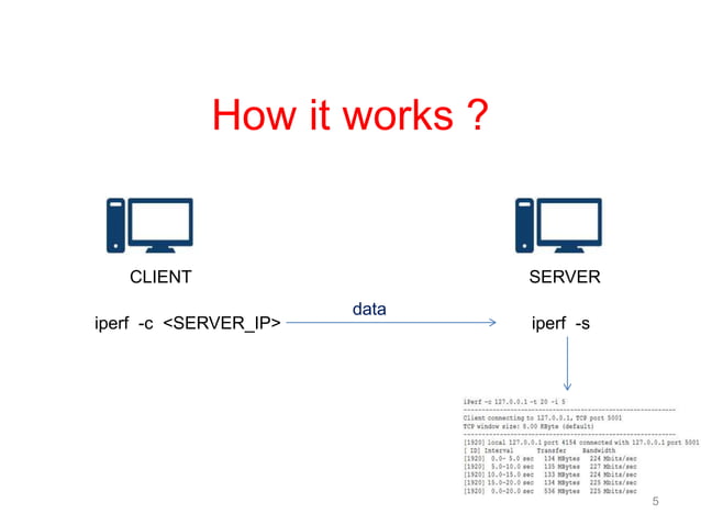 network performance measurement using Iperf | PPTX | Computer Networking | Computing