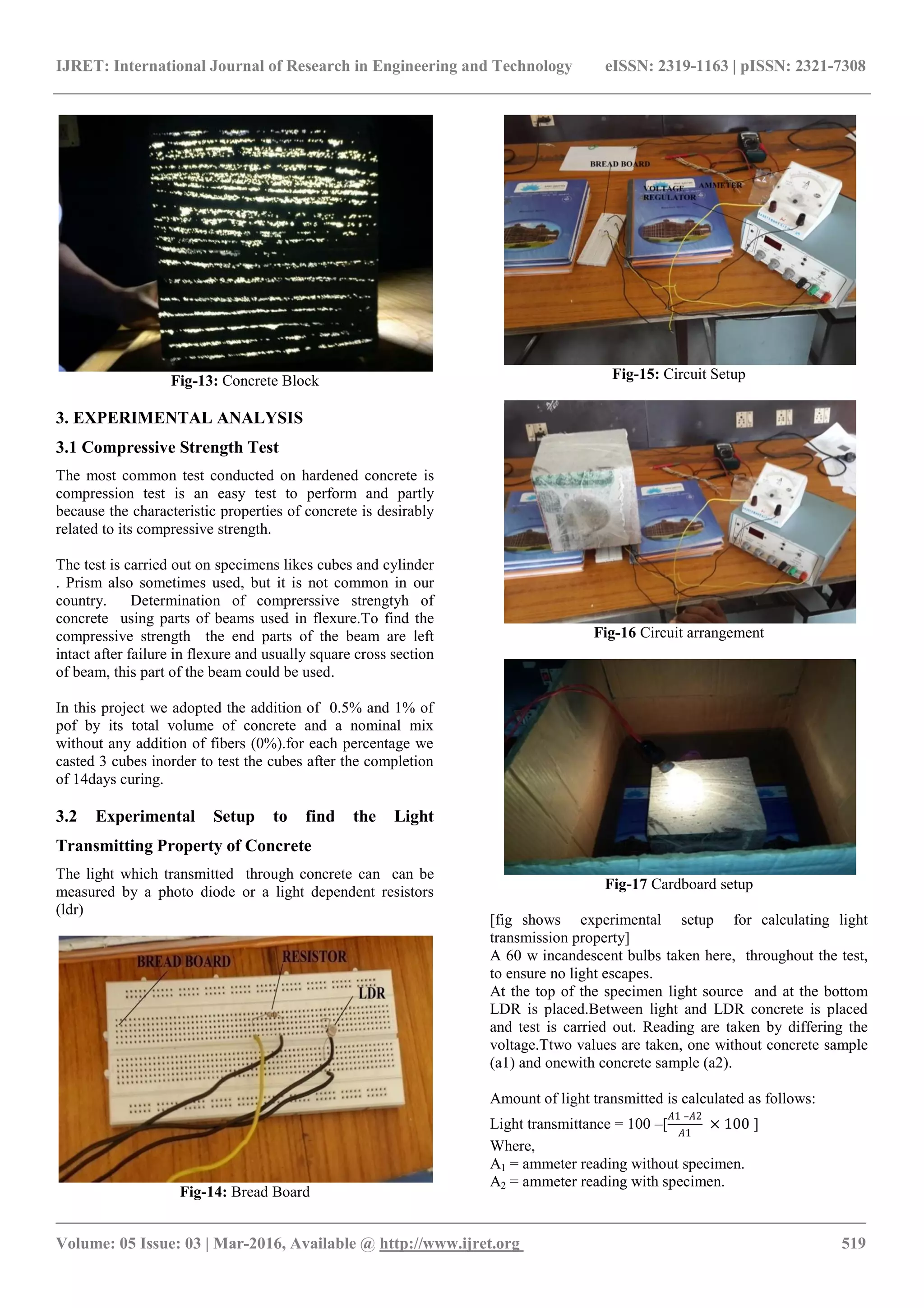 Perfomance evaluation on light transmitting concrete (translucent ...