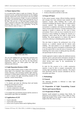 Perfomance evaluation on light transmitting concrete (translucent ...