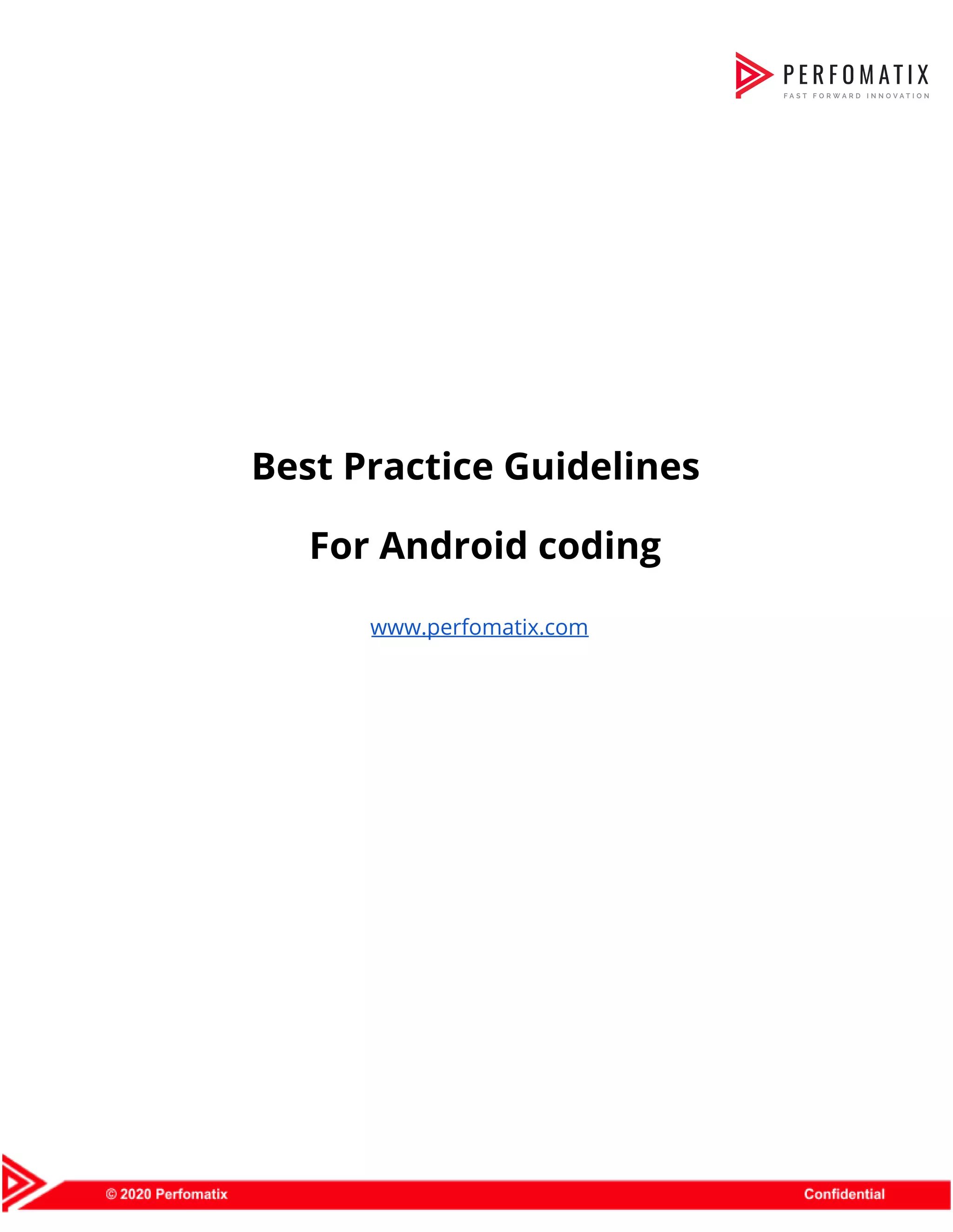 Perfomatix - Android Coding Standards | PDF