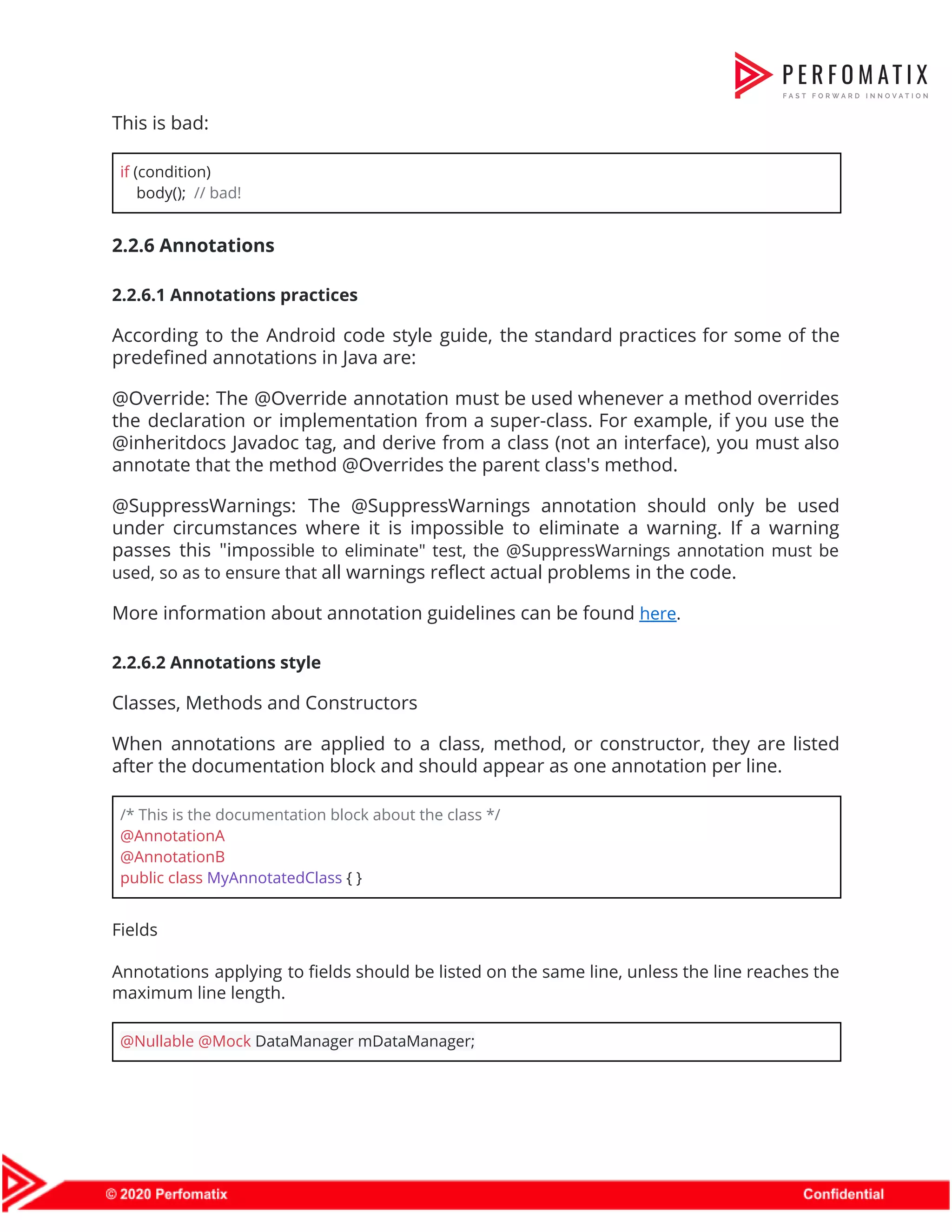 Perfomatix - Android Coding Standards | PDF