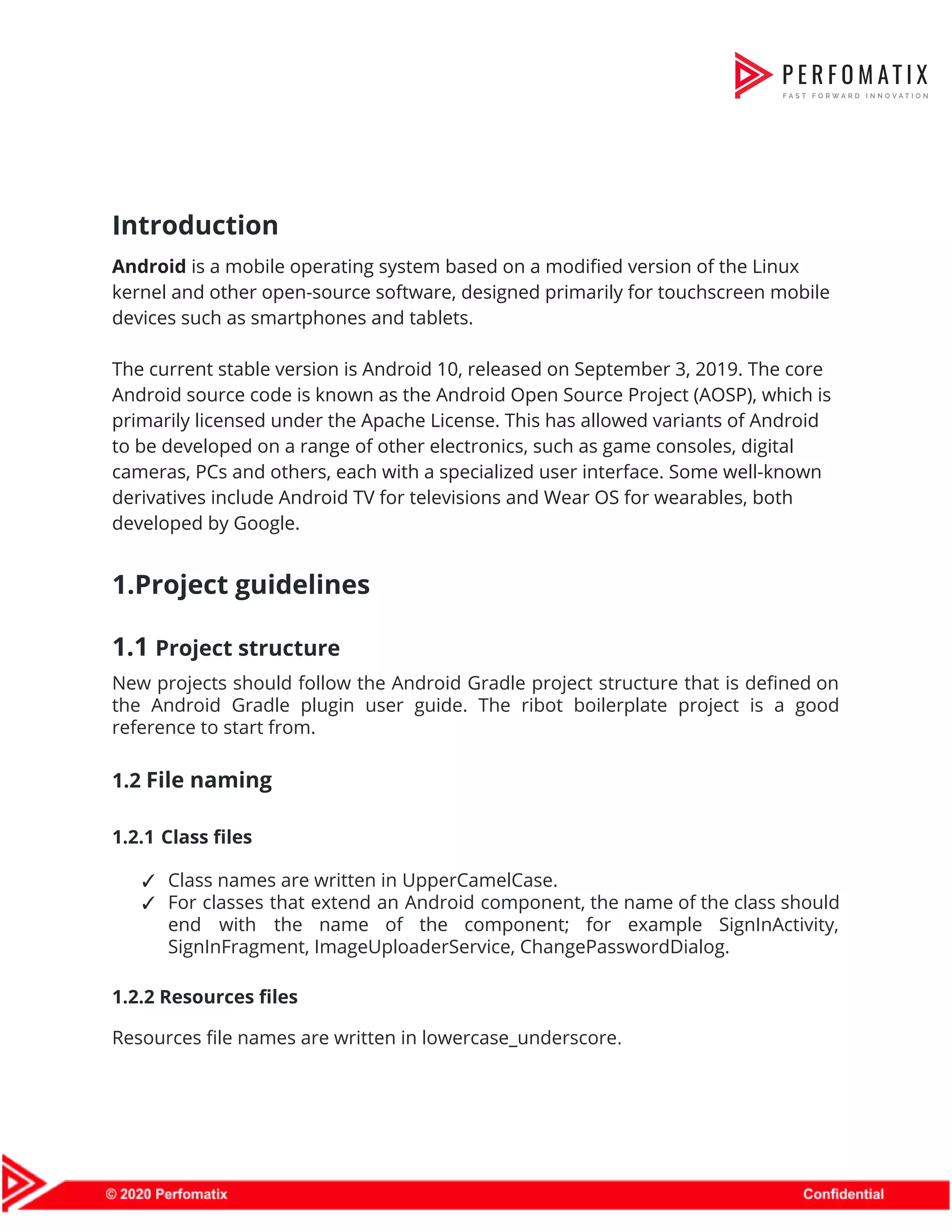 Perfomatix - Android Coding Standards | PDF