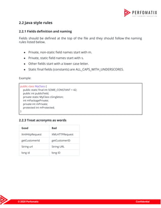 Perfomatix - Android Coding Standards | PDF
