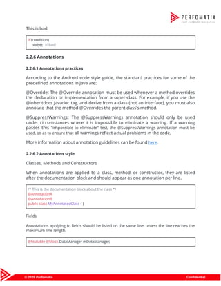 Perfomatix - Android Coding Standards | PDF