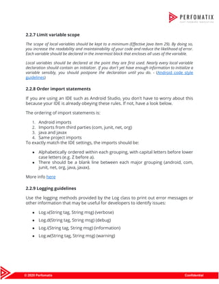 Perfomatix - Android Coding Standards | PDF