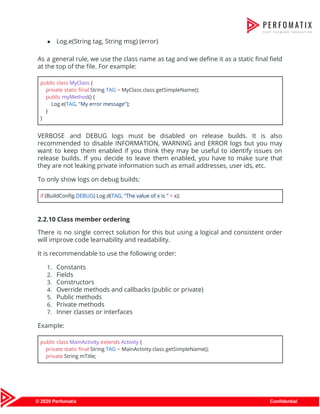Perfomatix - Android Coding Standards | PDF