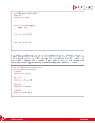 Perfomatix - Android Coding Standards | PDF