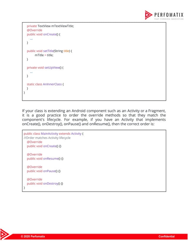 Perfomatix - Android Coding Standards | PDF