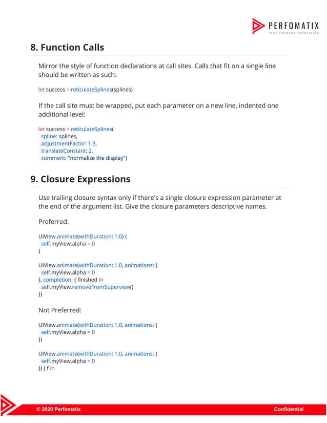Perfomatix - iOS swift coding standards | PDF