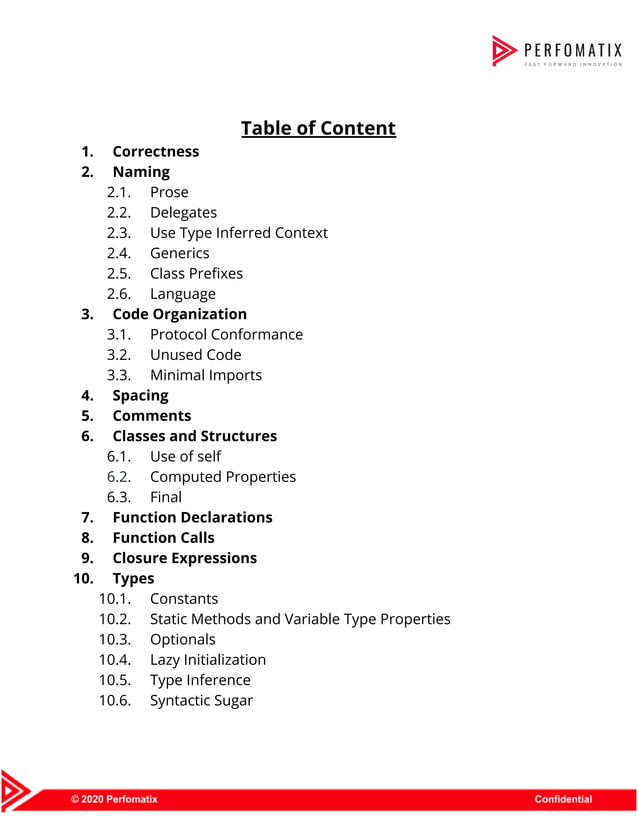 Perfomatix Ios Swift Coding Standards Pdf