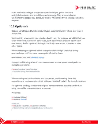 Perfomatix - iOS swift coding standards | PDF